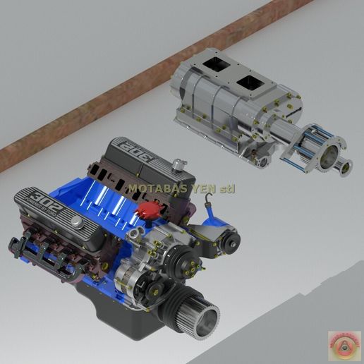 🚙 FORD 289 / 302 SPEEDMASTER SUPERCHARGER - ENGINE・ STL File for 3D ...