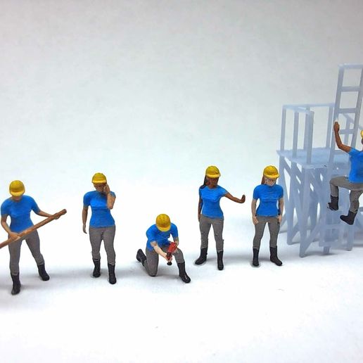 ♀️ N Scale Female Workers・Free STL File for 3D printing・Cults