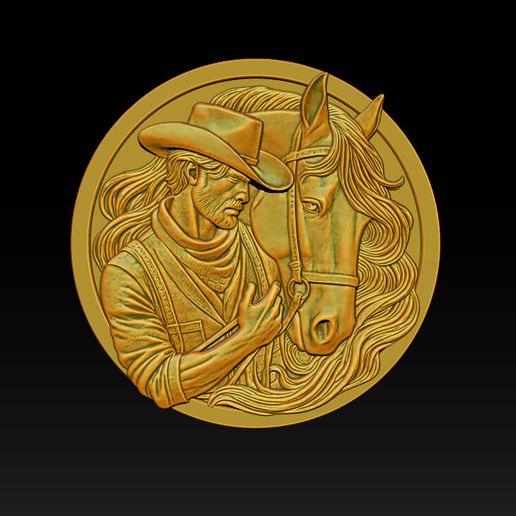 🤠 Cowboy Relief Model・ 3D File for 3D printing and CNC machining ...