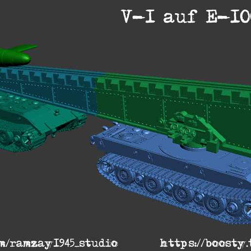🪖 V-1 auf E-100 Ausf.B German "what if?" missile launcher 1:100・ STL ...