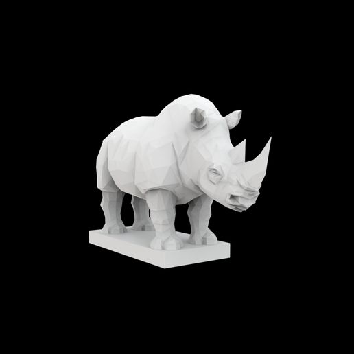 🦏 Geometric Rhino Sculpture 3D Printable Model・ STL File for 3D ...