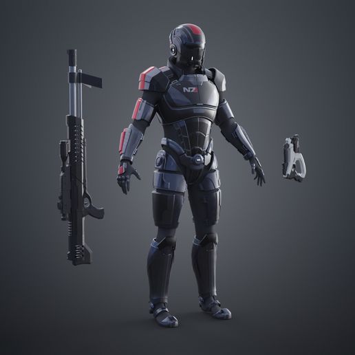 ♂️ Mass Effect Commander Shepard Cosplay N7 Armor Collection・ 3D File ...