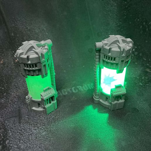 🥼 Grimdark Sci fi Lab Tubes with LEDs・ 3D File for 3D printing・Cults