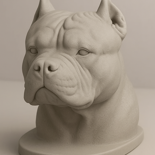 🐕 American Bully dog head・ STL File for 3D printing・Cults