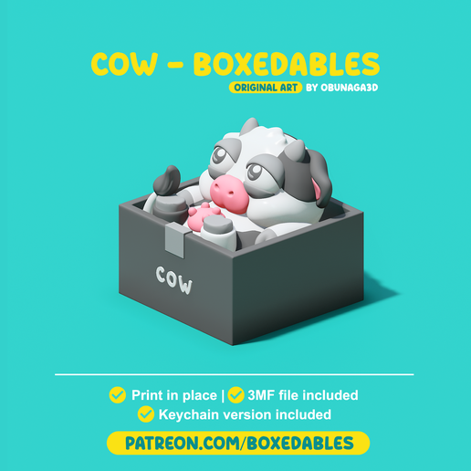 🐄 Cow - Boxedables [Original Art]・ STL File for 3D printing・Cults