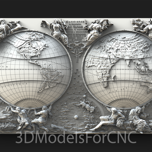 📁 3D Model STL File for CNC Router Laser & 3D Printer World Map Pack ...