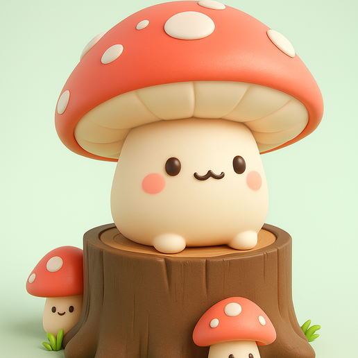 🍄 Cute mushrooms・ STL File for 3D printing・Cults