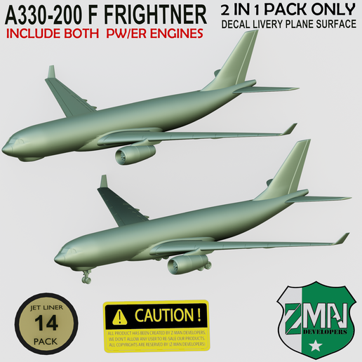 ️ A330-200F (ER/PW) V2 ( 2 IN 1)・ 3D File for ・Cults