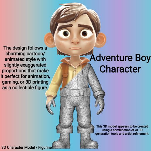 Free 3D file Adventure Boy Character 👦 ・3D printing model to download・Cults