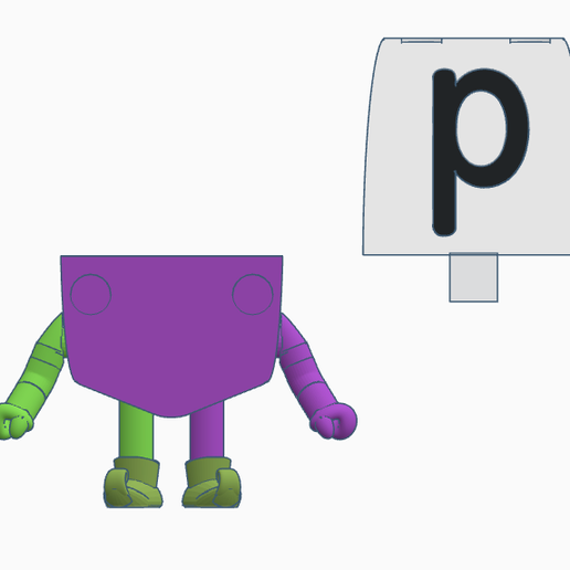 🎒 Alphablocks P Poseable Figure・ OBJ File for 3D printing・Cults
