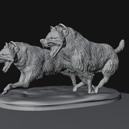 STL file two hyenas running pose 2 stl 🏃 ・3D printer model to download ...