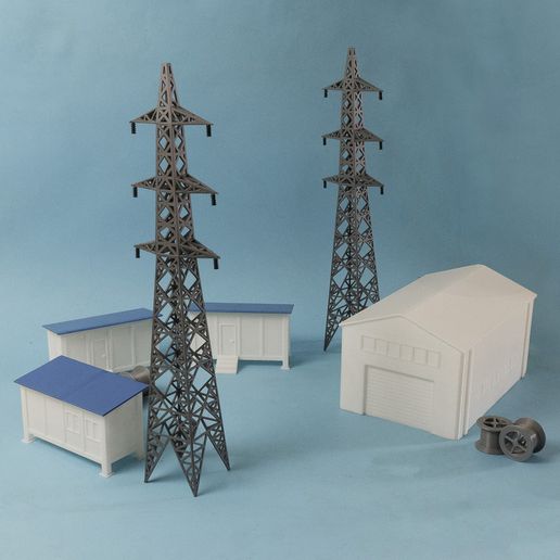 🚧 3D Printable Electrical Transmission Tower + Props・ STL File for 3D ...