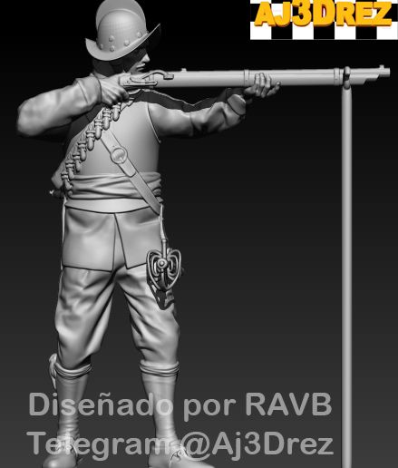 🌆 HARQUEBUSIER OF THE SPANISH TERCIOS・ STL File for 3D printing・Cults