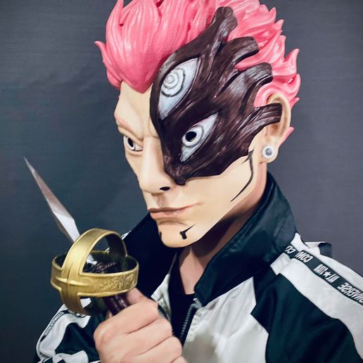 💇 Sukuna Final Form Head Mask (With Hair) - Jujutsu Kaisen Cosplay ...