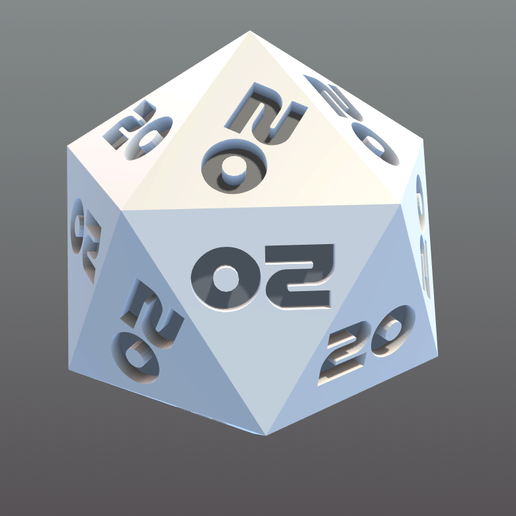 🎲 D20 where each face is 20!・Free STL File for ・Cults