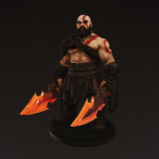 🪓 Felcore Kratos | Realistic Dark Fantasy Figurine – STL & OBJ for 3D ...