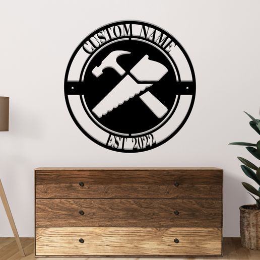 🪞 Workshop Metal Sign,Garage Sign・ 3D File for 3D printing and CNC ...