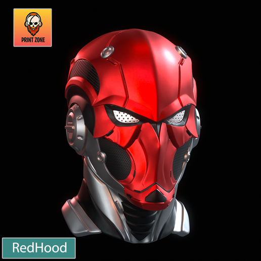 🤖 RedHood Robot Mask (STL file)・ STL File for 3D printing・Cults