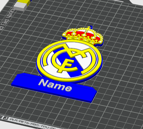 3MF file Real Madrid Sign with name 🎨 ・3D printer model to download・Cults
