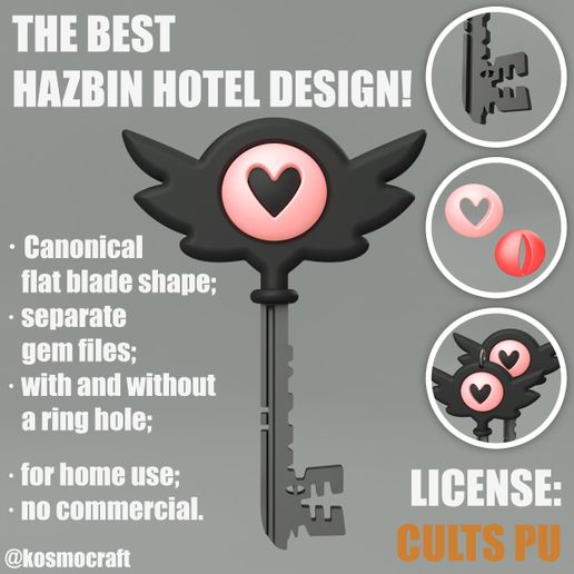 3D file Hazbin Hotel KeeKee Small key form Logo Key. TV series, cartoon ...