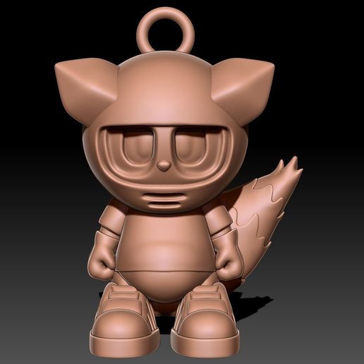 🦊 fox cartoon keychain・Free STL File for ・Cults