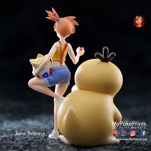 🦸 Misty, Psyduck and Togepi - presupported Trainer・ 3D File for ・Cults