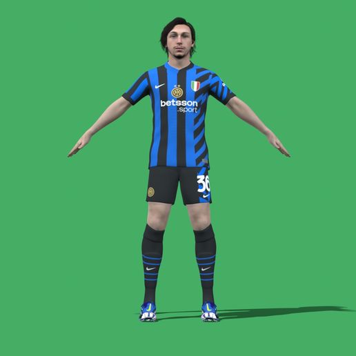 3D file 3D Rigged Matteo Darmian Inter Milan 2025 🏈 ・Model to download ...
