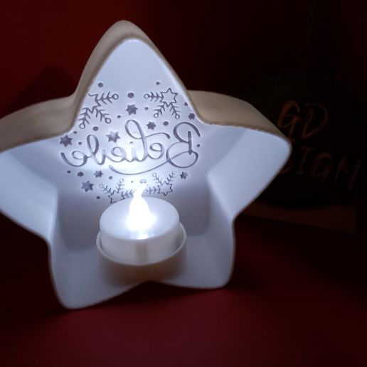 STL file Believe 3D Christmas Star Tabletop Light 🎄 ・3D print design to ...