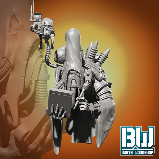 ⛪️ Mechanical Priest (55mm Bust)・ STL File for 3D printing・Cults