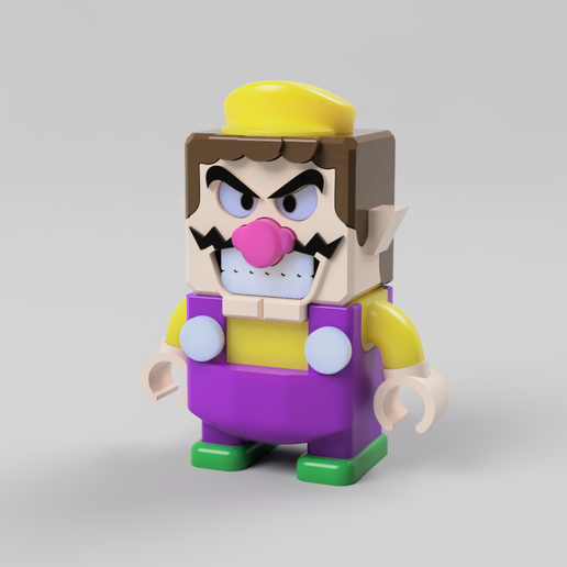 🎲 Wario "LEGO Mario" style・Free STL File for ・Cults