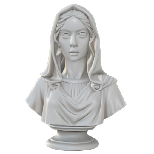👤 Maiden's Veiled Bust・ STL File for 3D printing・Cults