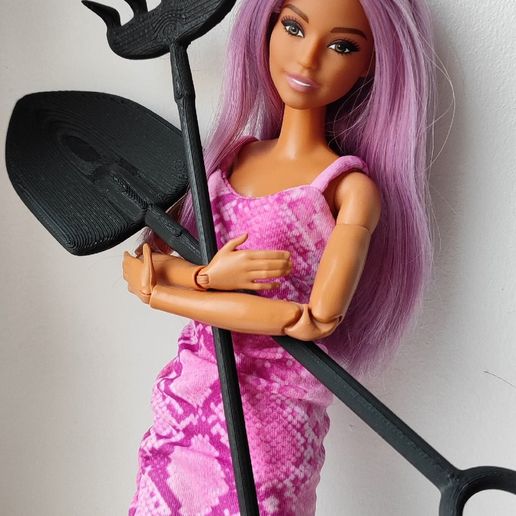 STL file Barbie Shovel and Rake 1:6 🧸 ・3D printing idea to download・Cults