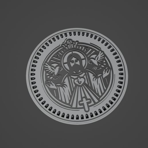 STL file Jesus Medallion Christian Locket Virgin Mary Medal ️ (OBJ)・3D ...