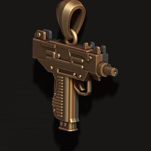 🔫 automat gun uzi pendant 3d 3D print model・ 3D File for 3D printing・Cults