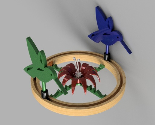 🗿 Hummingbirds Rotating Sculpture・Free 3D File for ・Cults