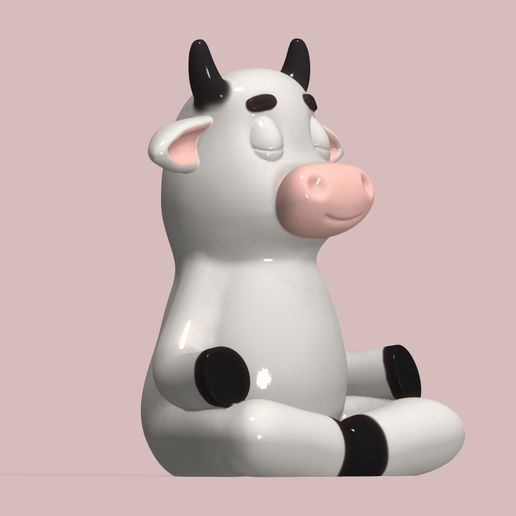 STL file Cute cow meditating | yoga | calm 🐄 ・3D printer design to ...
