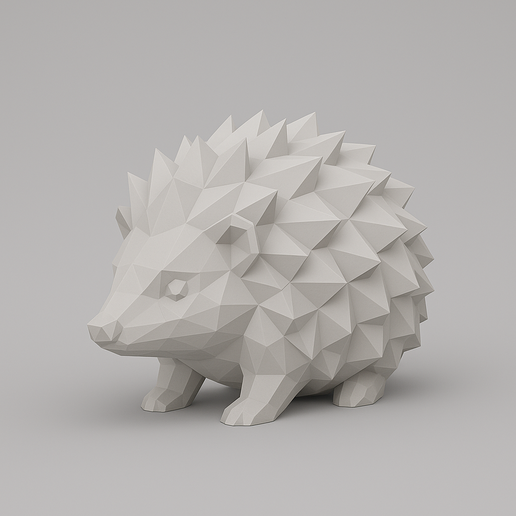 🦔 Low Poly Hedgehog・ STL File for 3D printing・Cults