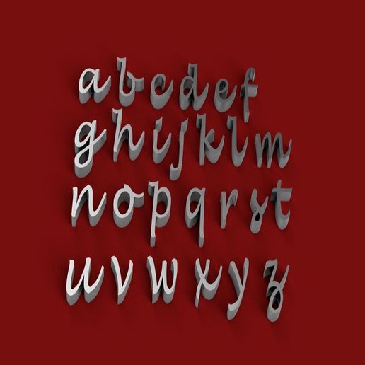 📁 Font LUCIDA HANDWRITING lettere minuscole 3D file STL・ 3D File per ・Cults