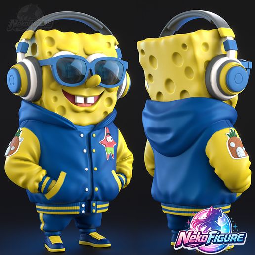 🆒 Hip Hop SpongeBob printable stl・ 3D File for 3D printing・Cults