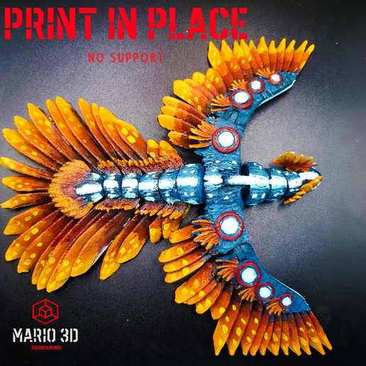 STL file dragon_bird_articulated_print_in_place_flexi 🐦 ・3D printer ...