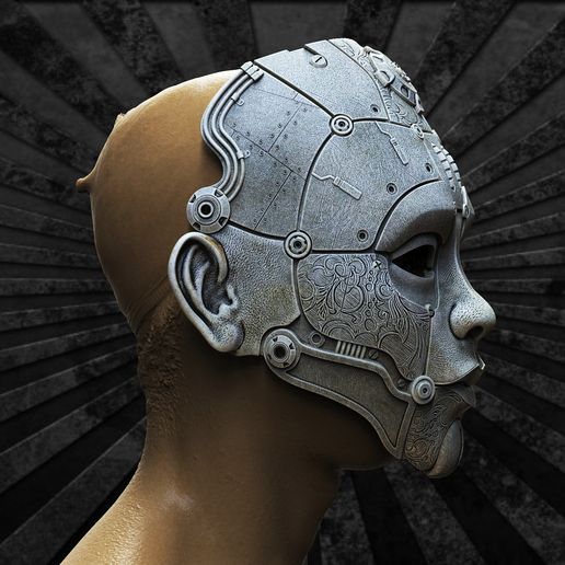 🤖 Cyborg Mask Cyberpunk Robot Mask 3D print model・ STL File for 3D ...
