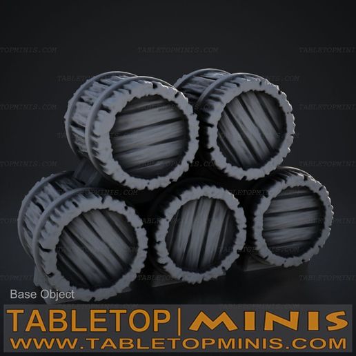 3D file Wooden Barrel Stack 2 🪵 ・3D printer design to download・Cults