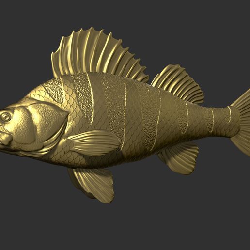 🐠 Perch fish on the base・ STL File for 3D printing and CNC machining ...