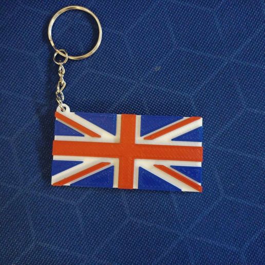 STL file Union Jack - British Flag Keychain - UK United Kingdom Flag ...