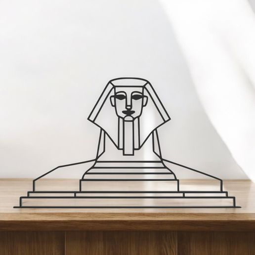 OBJ file Sphinx Line Art - Desktop Line Art 🎨 ・Model to download and 3D ...