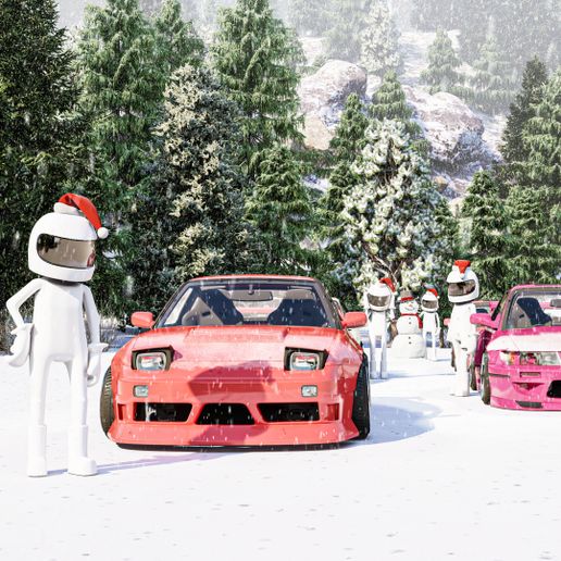 🚗 NISSAN 180SX Cartoon model kit・ 3D File for 3D printing・Cults
