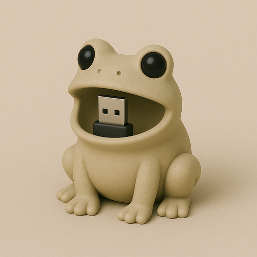 🐸 Cute Frog USB Drive Holder – 3D Printable Desk Organizer・ STL File ...