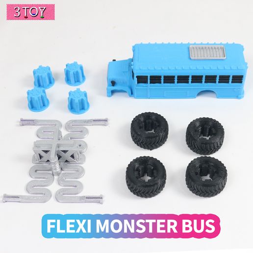 👹 SUPER FLEXI MONSTER BUS | FIDGET BUS TOY・ 3D File for 3D printing・Cults