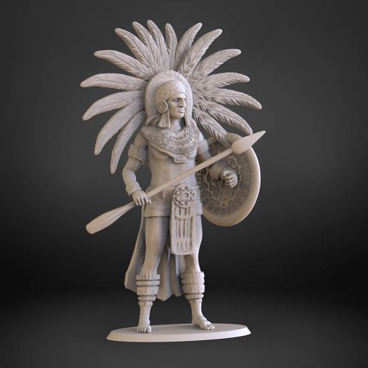 👤 Aztec Warrior Figure・ STL File for 3D printing・Cults