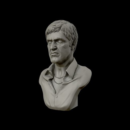STL file Scarface Alpacino portrait sculpture・3D printable design to download・Cults